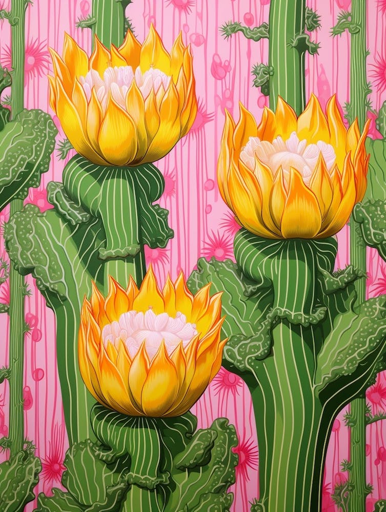 Mexican Style Cactus Illustration Notocactus Cactus 1 Art Print by ...