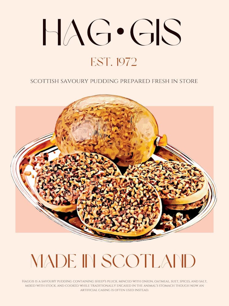 Haggis Mid Century Art Print by KOKR Prints – Fy!