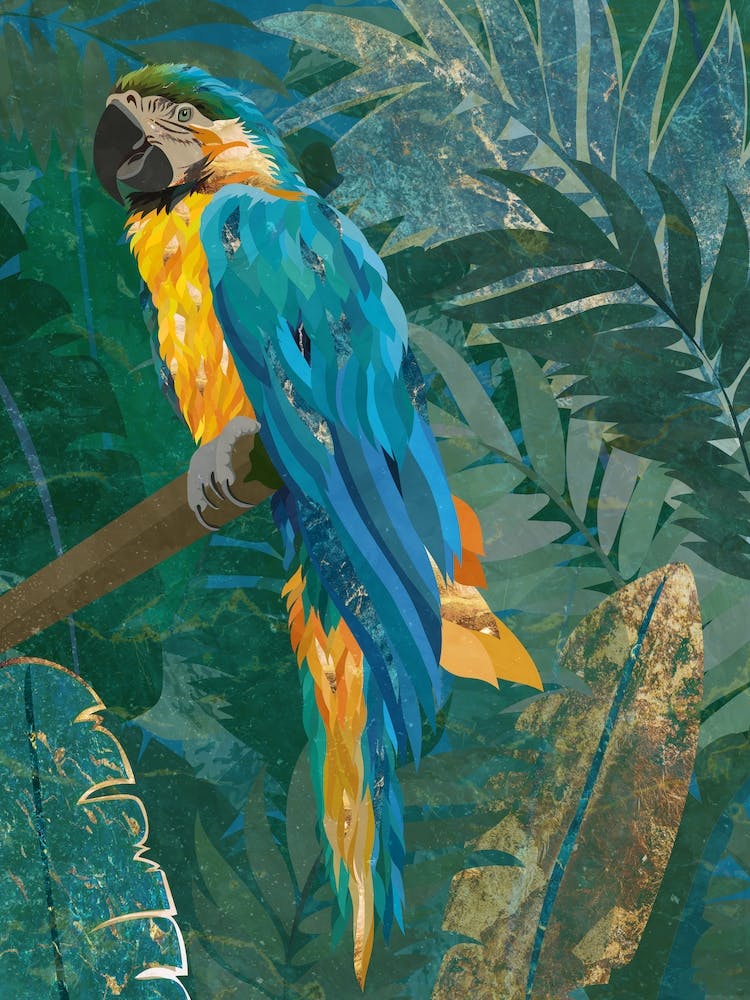Parrot In The Jungle Art Print by Sarah Manovski – Fy!