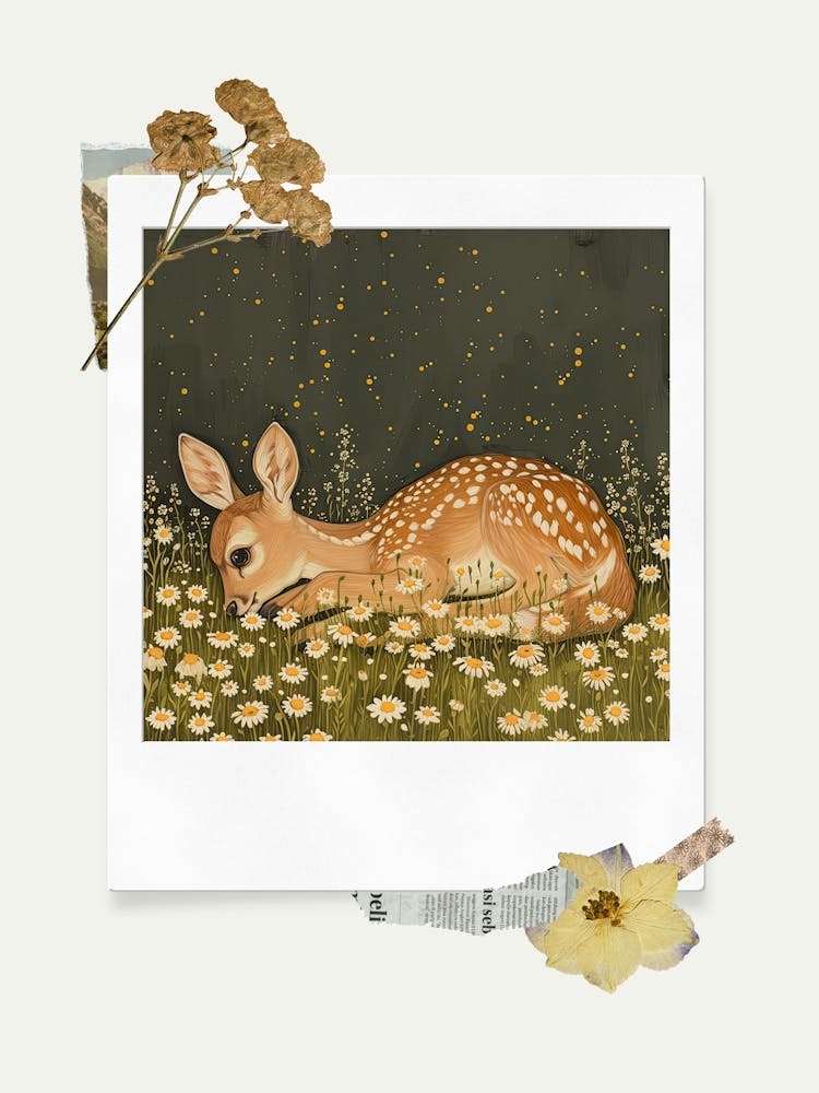 Scrapbook Fawn Fairycore Painting 7 Art Print by All Things Fairy – Fy!