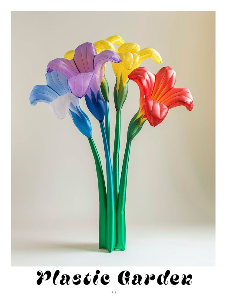 Dreamy Inflatable Flowers Poster Iris 1 Art Print by Botanic Studio – Fy!