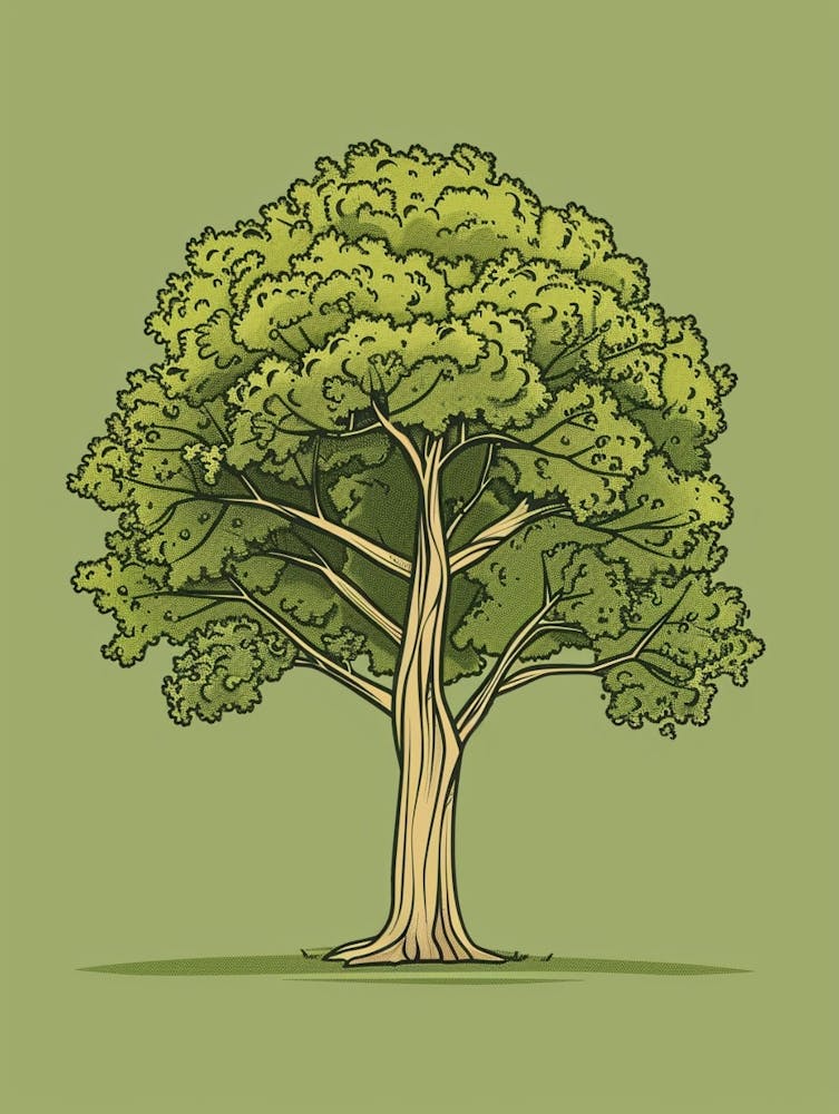 Sycamore Tree Minimalistic Drawing 1 Art Print by Bough And Bloom ...