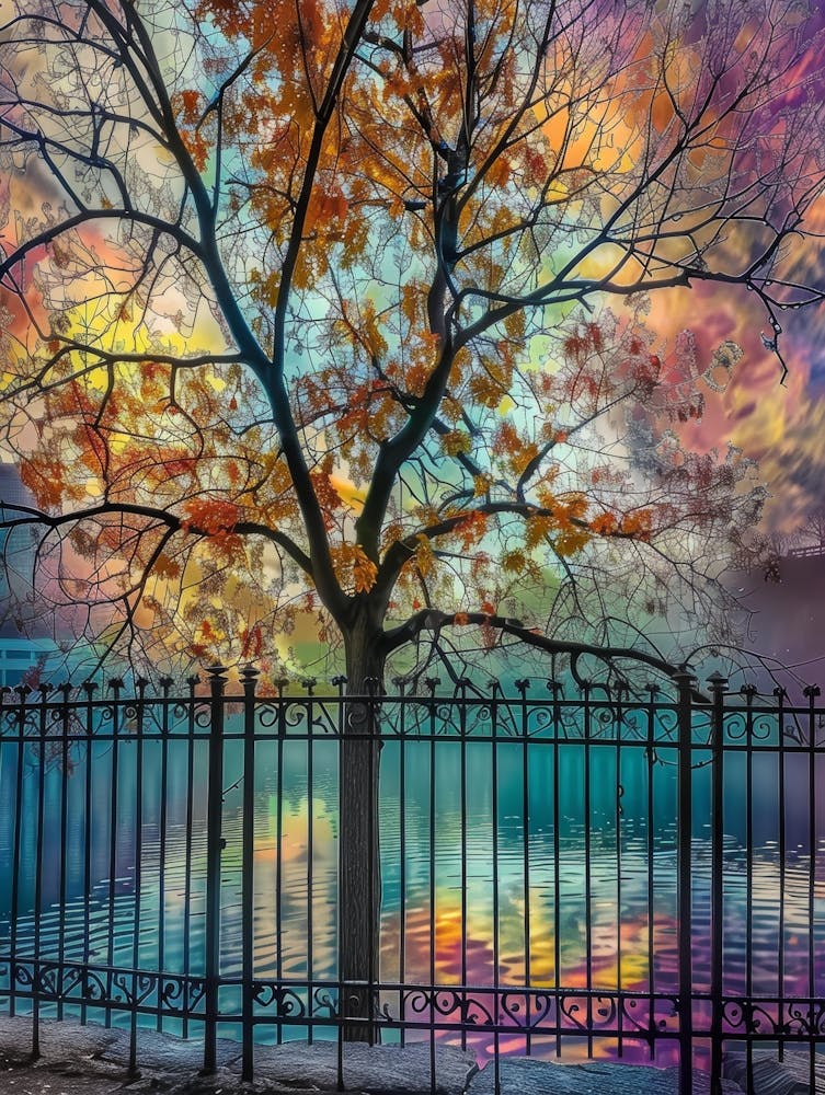 Abstract - Autumn Tree Art Print by Fy!