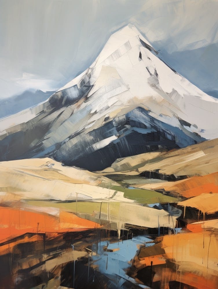 Ben Lui Scotland 1 Mountain Painting Art Print by WanderWall Prints – Fy!