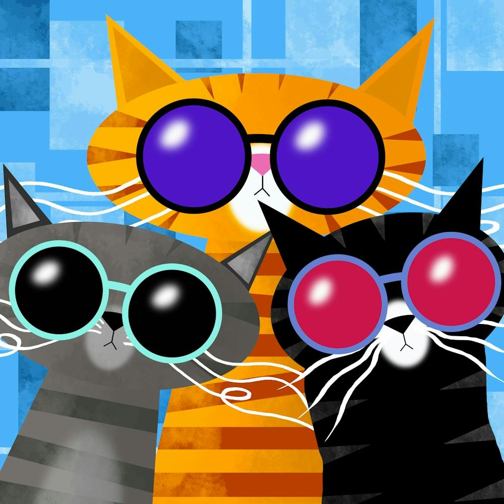 Three Cool Cats Art Print by Andrew Hitchen – Fy!