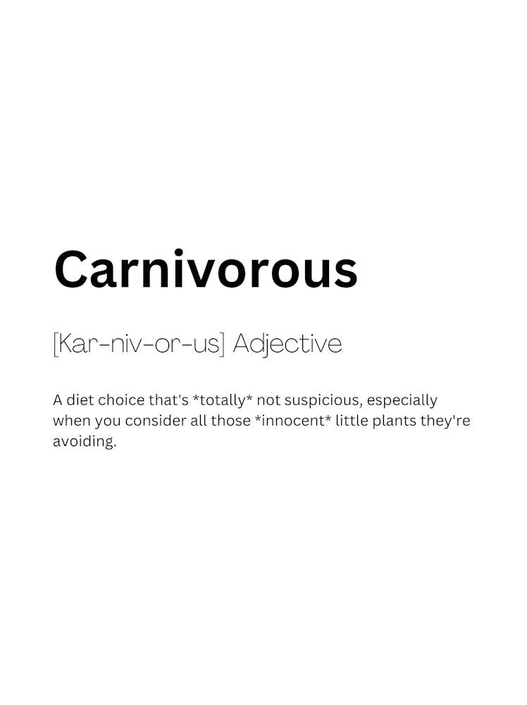 Carnivorous Definition Meaning Art Print by Kaigozen – Fy!