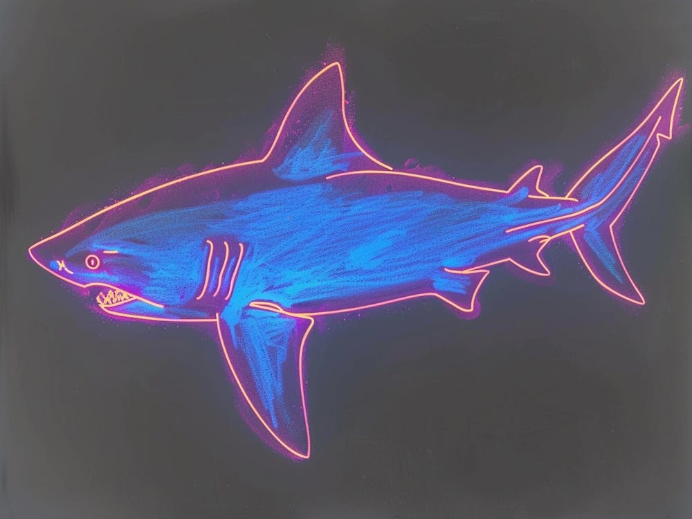 Neon Pastel Pink Blue Shark 3 Art Print by Energy of the Sea – Fy!