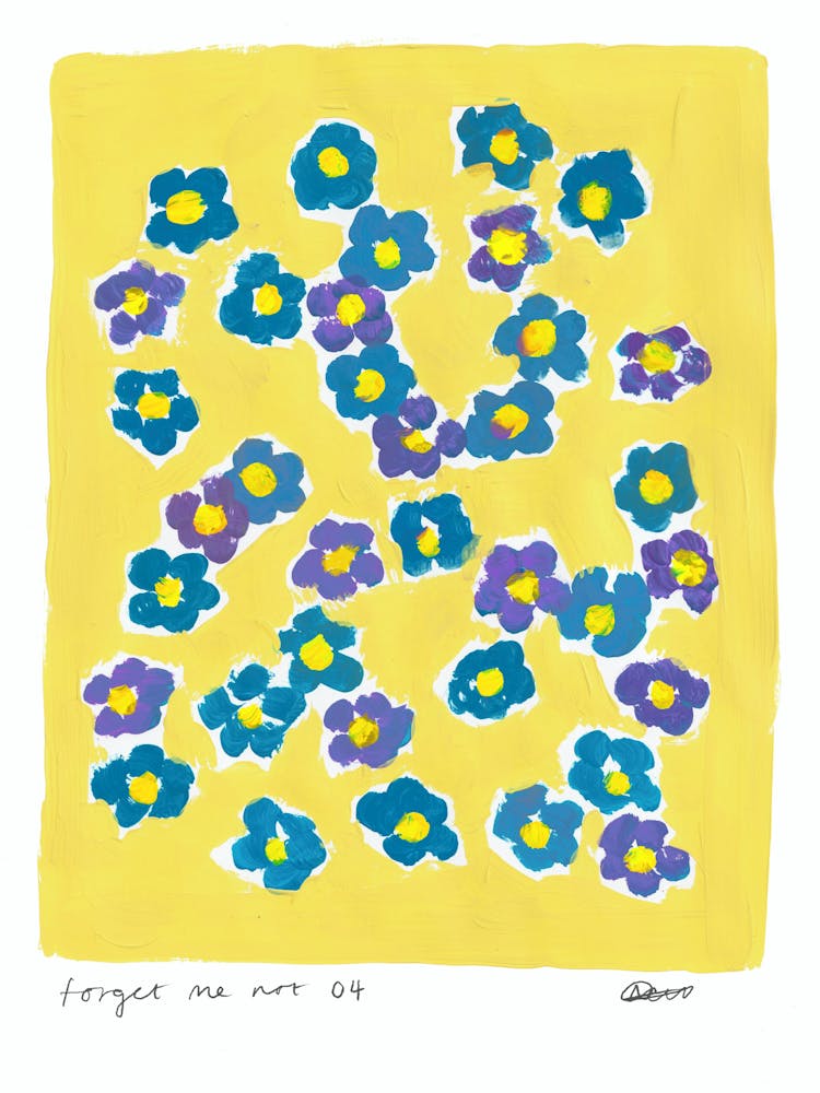 Forget Me Not Yellow Flowers Art Print by Natalie Cass Art – Fy!