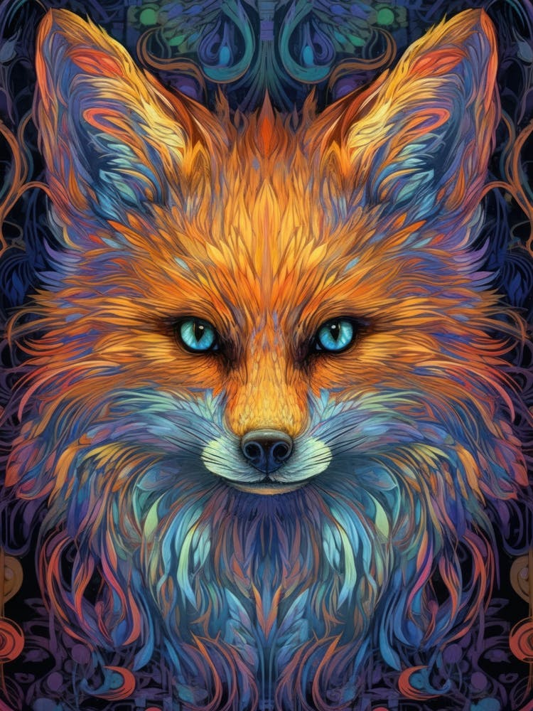 Psychedelic Fox Art Print by Lootprint – Fy!