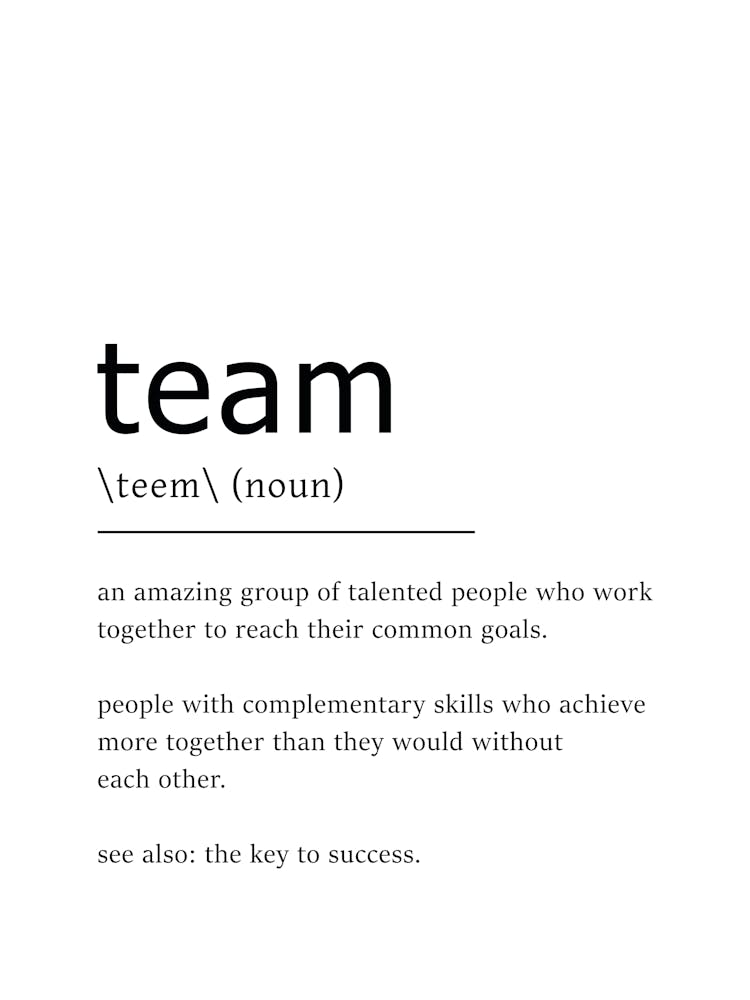 Team Definition Poster - Dictionary Art Print by Panda Zen Studios – Fy!