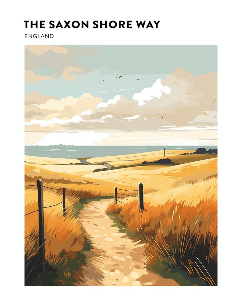 The Saxon Shore Way England 1 Hiking Trail Landscape Poster Art Print ...