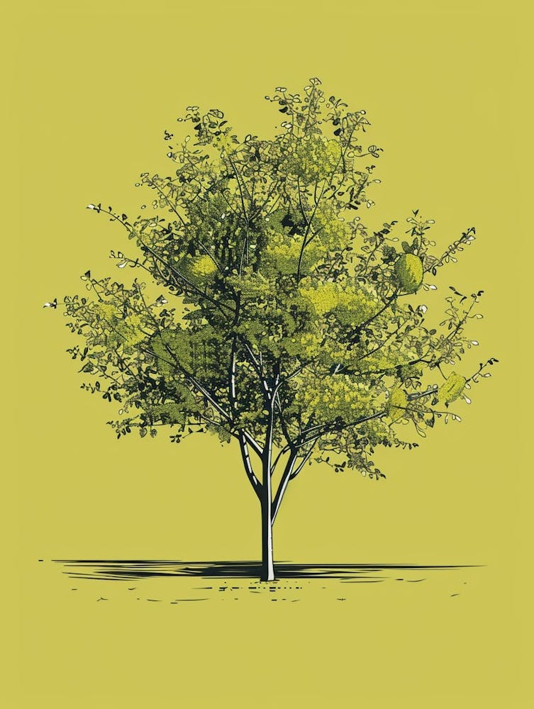Lime Tree Minimalistic Drawing 4 Art Print by Bough And Bloom Artistry ...
