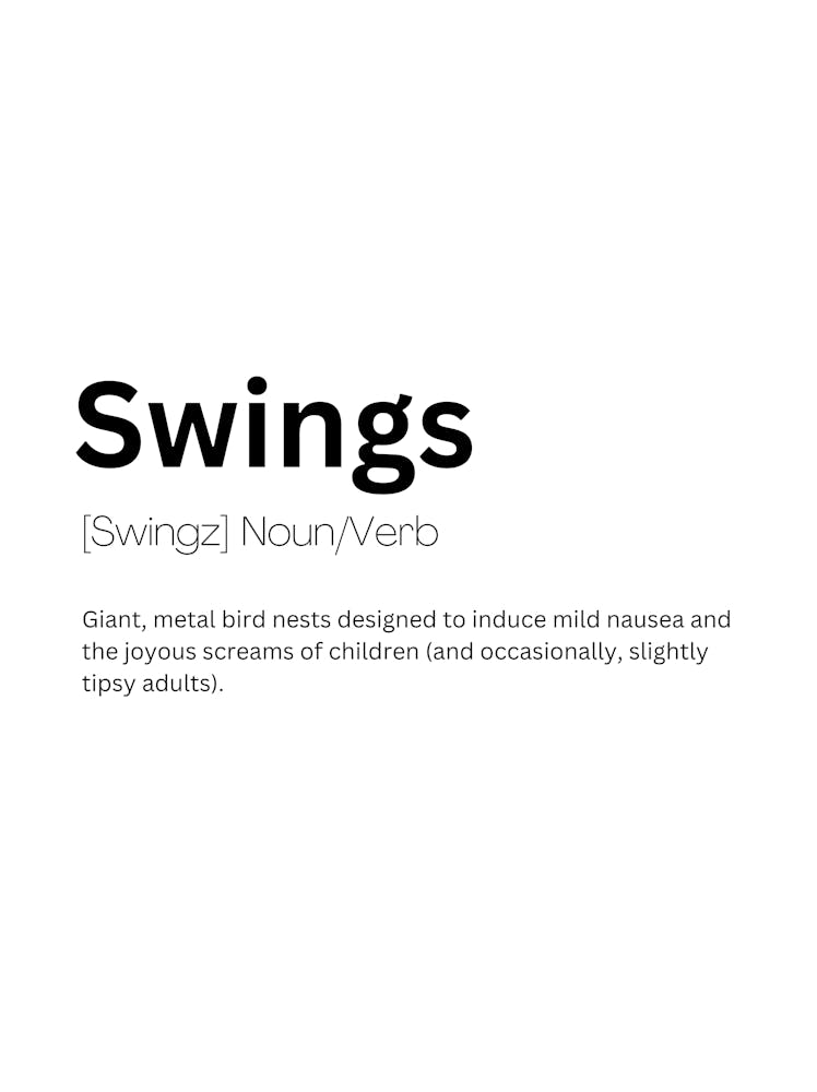Swings Definition Meaning Art Print by Kaigozen – Fy!