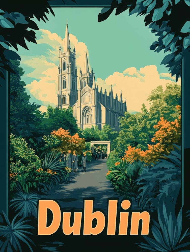 Aihrgdesign A Retro Travel Poster For Dublin Art Print by aihrgdesign – Fy!