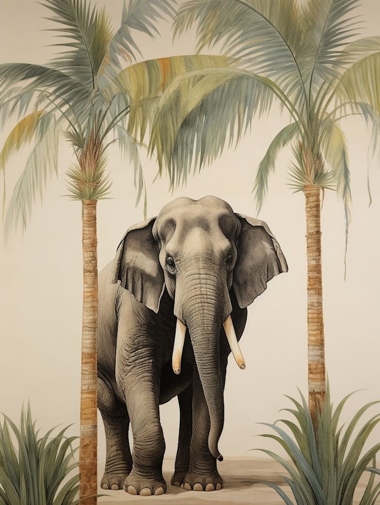 Elephant 6 Tropical Animal Portrait Art Print by Tropic of Eden – Fy!