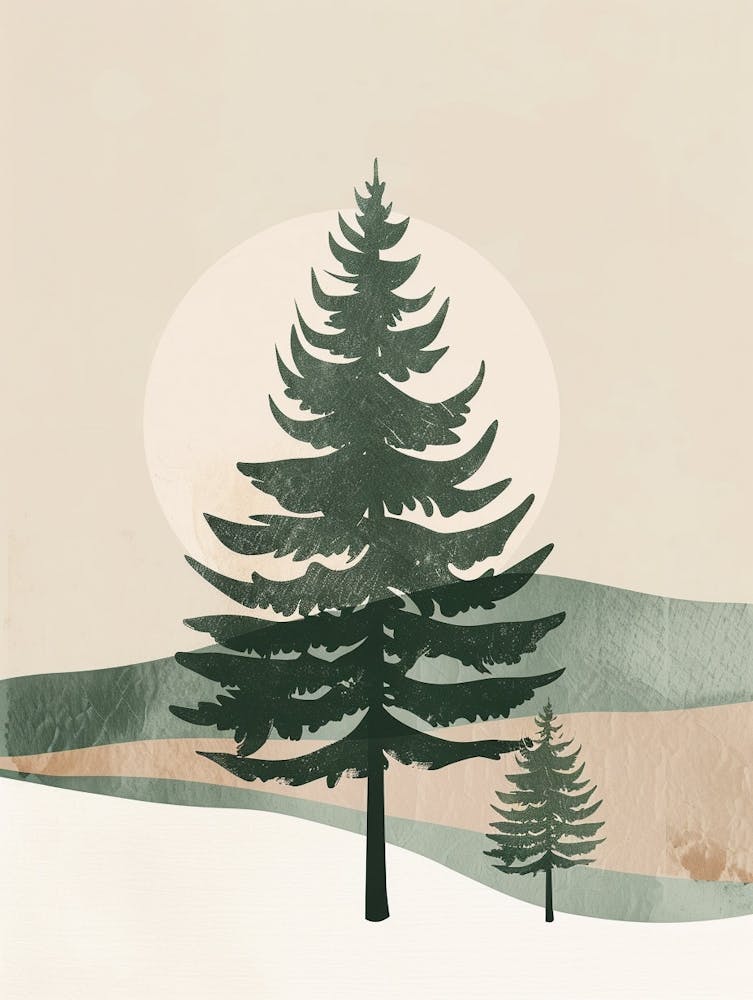 Balsam Tree Minimal Japandi Illustration 4 Art Print by Bough And Bloom ...