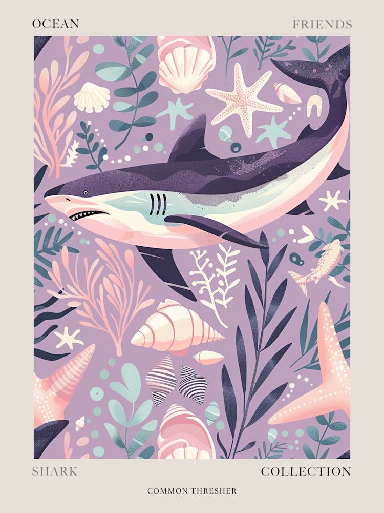 Purple Common Thresher Illustration 3 Poster Art Print by Energy of the ...