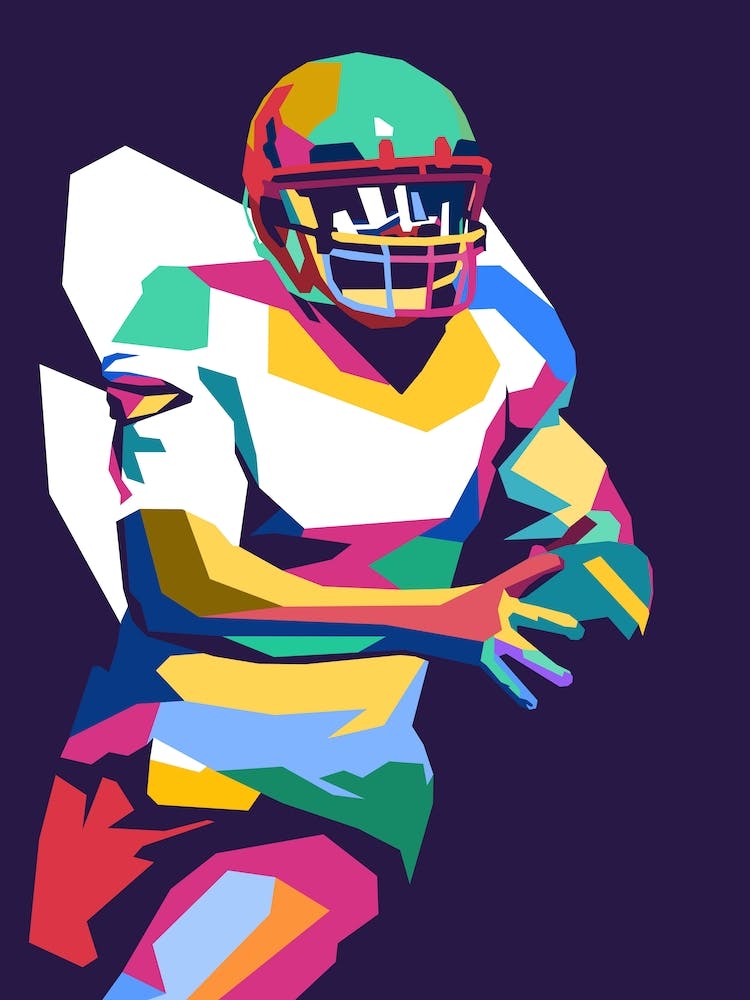 American Football Pop Art 17 Art Print by Pop Art Brain – Fy!