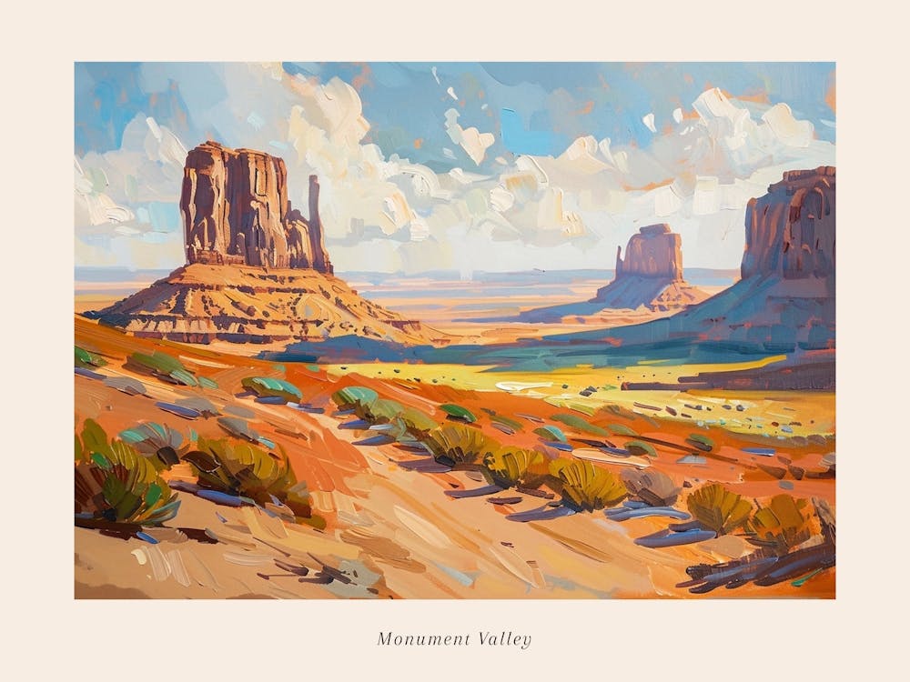 Western Landscapes Monument Valley 5 Poster Art Print by The Western ...