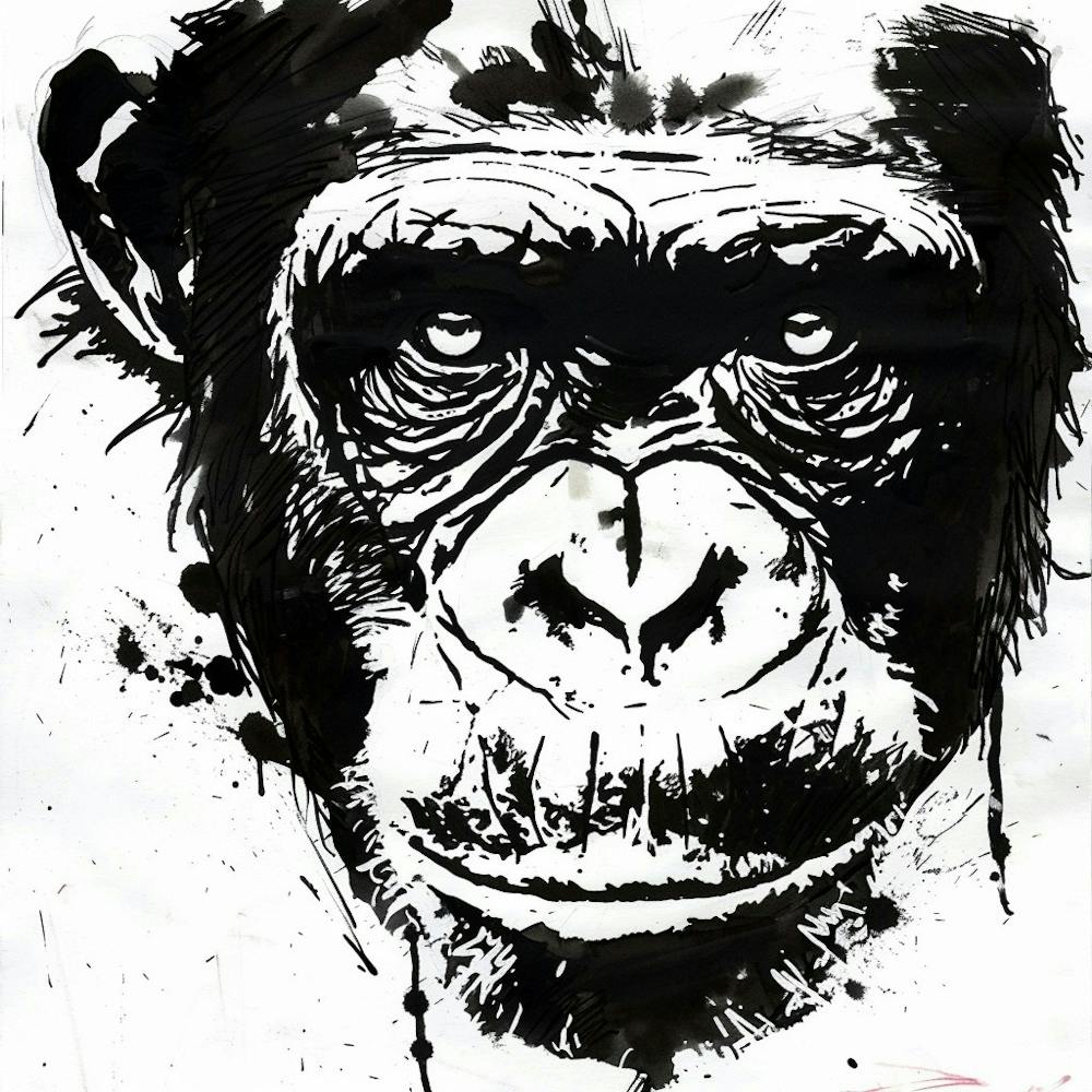 Chimpanzee Face Art Print by ThatWorksMedia – Fy!