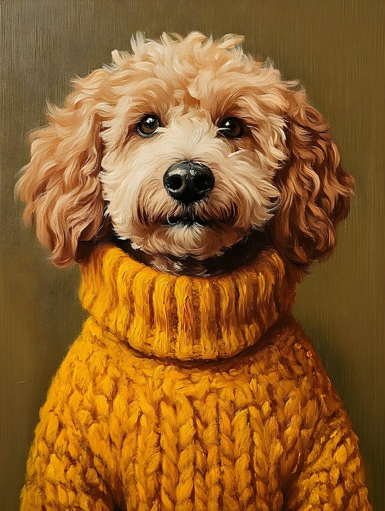 Goldendoodle Wearing Sweater Art Print by S.K. Coghlan – Fy!