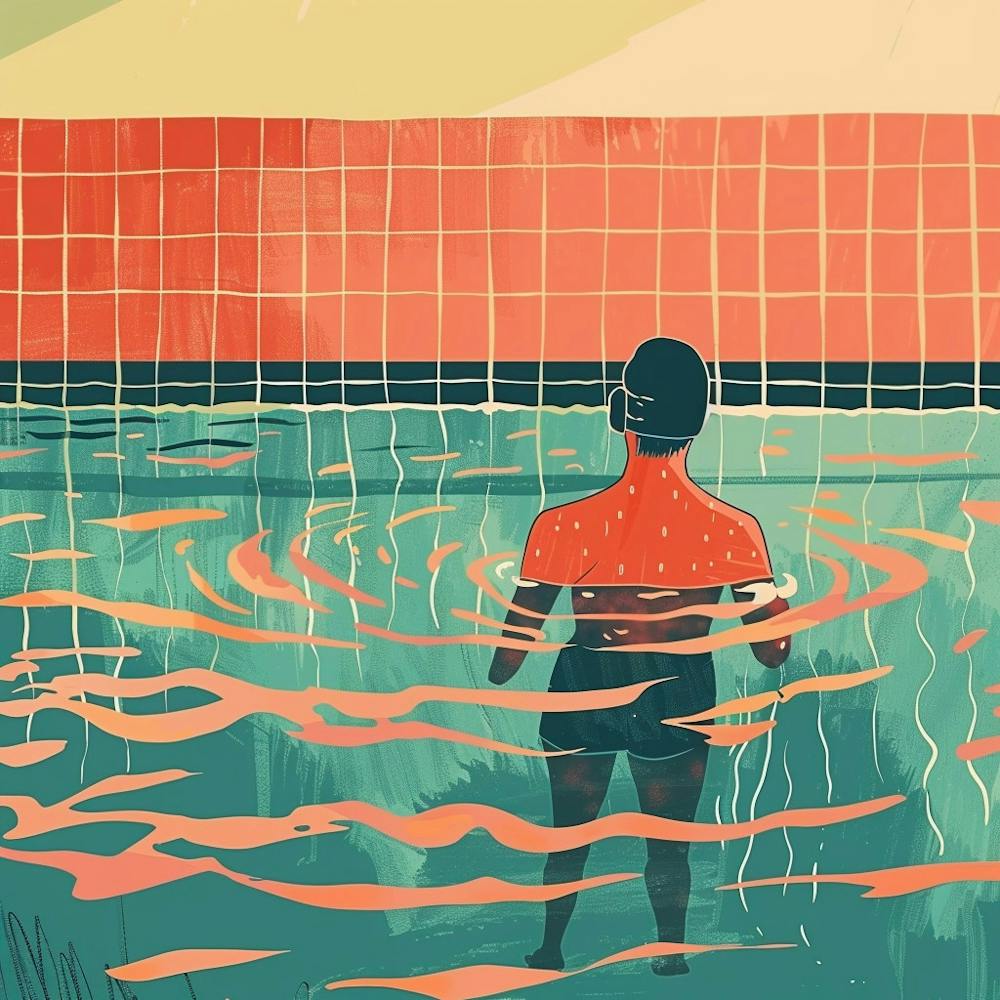 A Swimmer In A Pool Lofi Illustration 1718672147 2 Art Print by ...