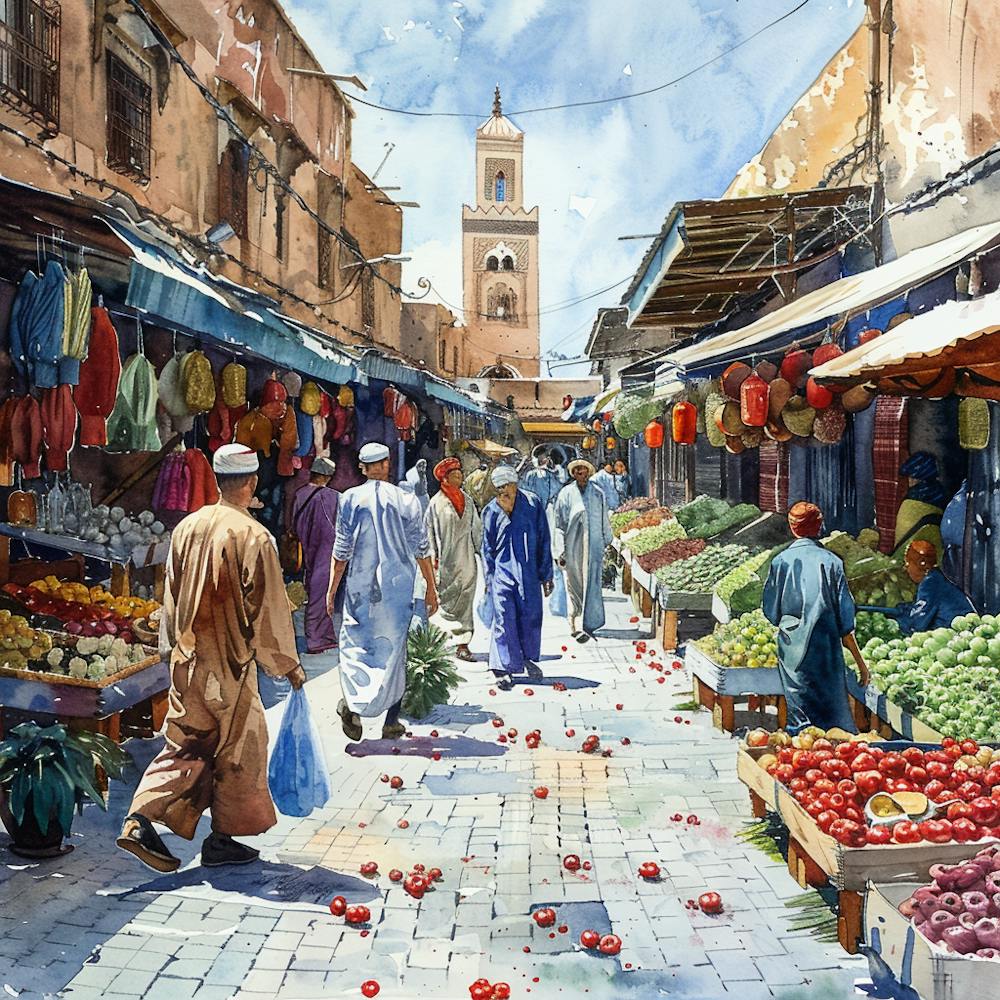 Marrakech Market 2 Art Print by AI & Designs by Nina – Fy!