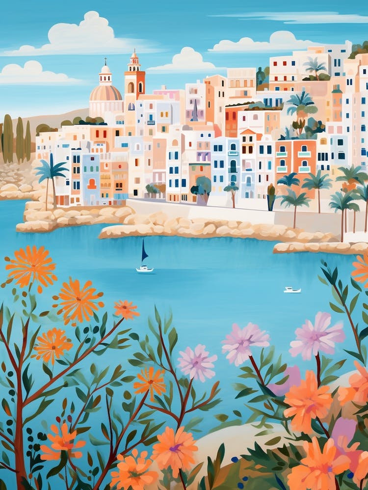 Ibiza Spain 1 Illustration Art Print by MedArt – Fy!