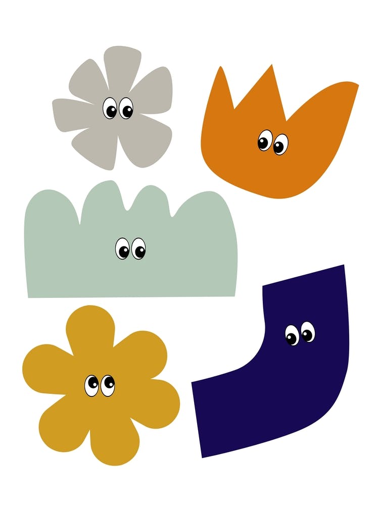 Friendly Shapes Cool Art Print by Vivid Pear – Fy!