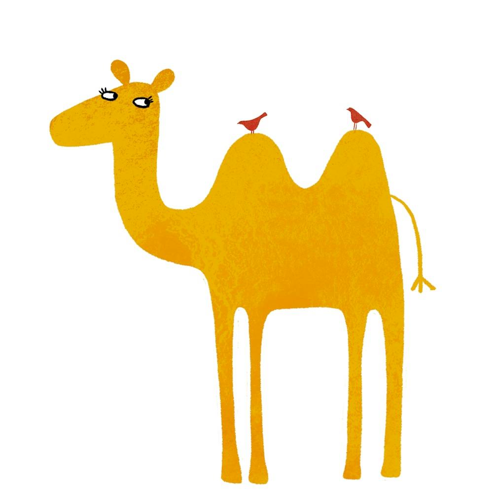 Camel with Birds Art Print by Nic Squirrell – Fy!
