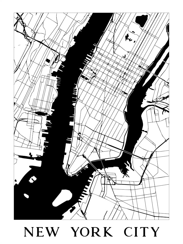 NYC Street Map - New York City Art Print by NatureMagick – Fy!