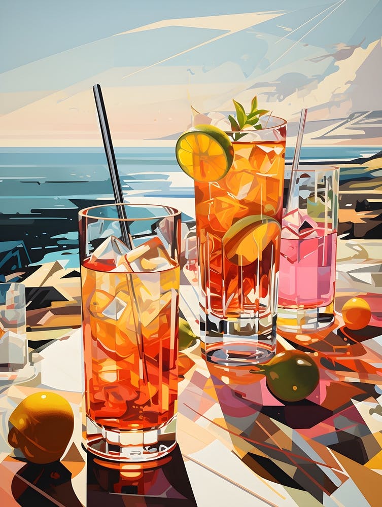 Cocktails at the Beach Art Print by S.K. Coghlan – Fy!