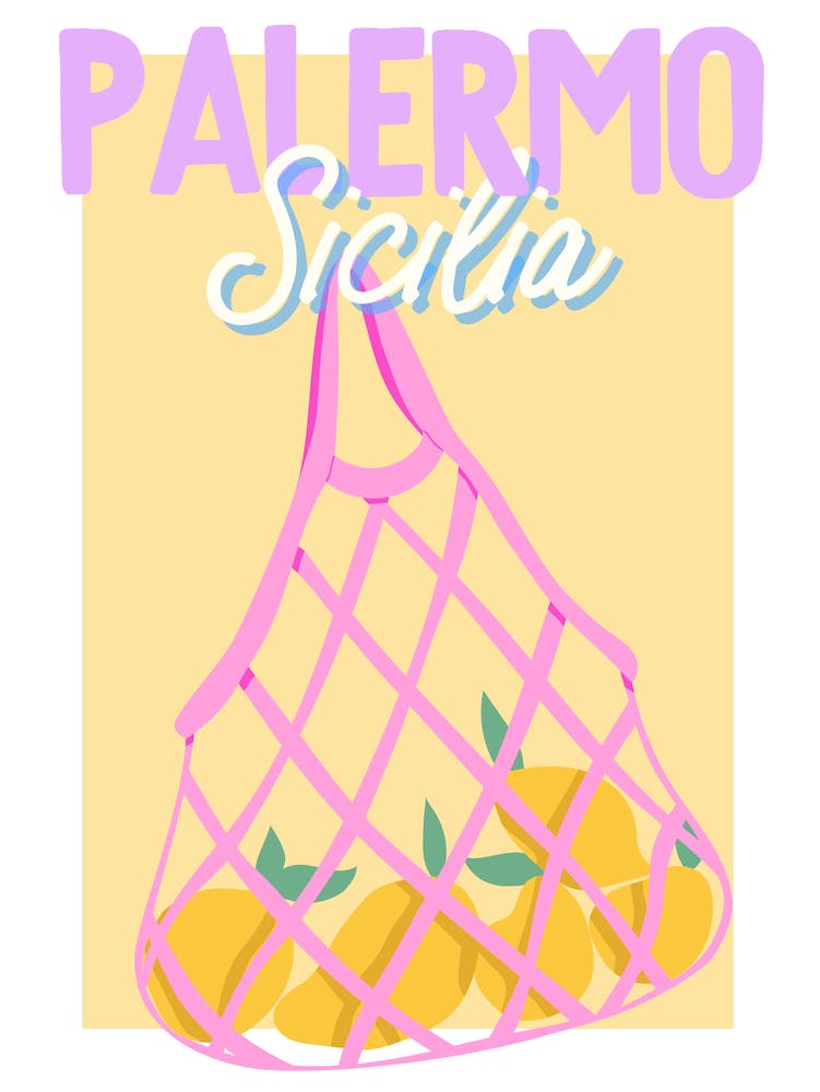 Travel Poster Palermo (Yellow) 1 Art Print by Moo & May Studio – Fy!
