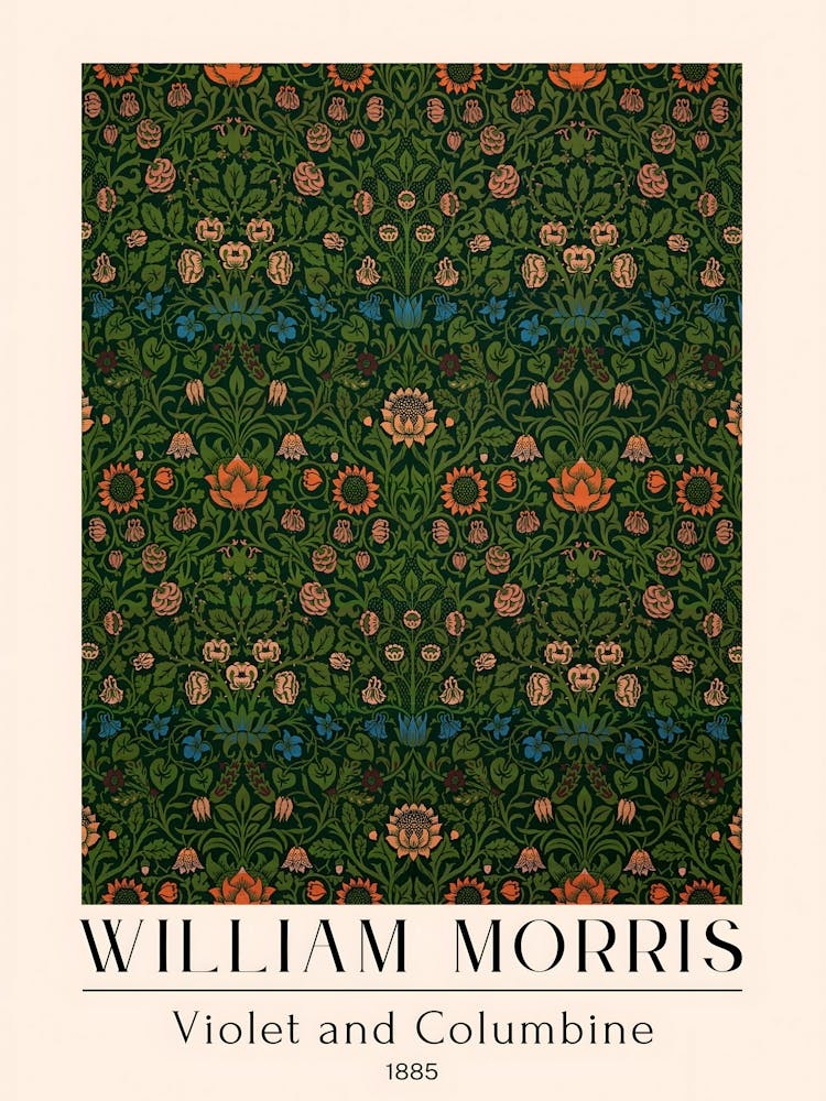 William Morris - Violet And Columbine Art Print by Fy!