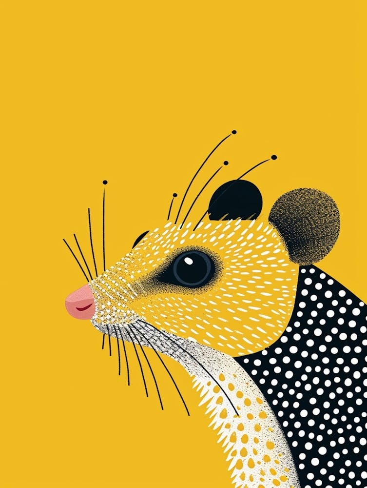 Yellow Opossum 1 Art Print by Scribble Studio – Fy!