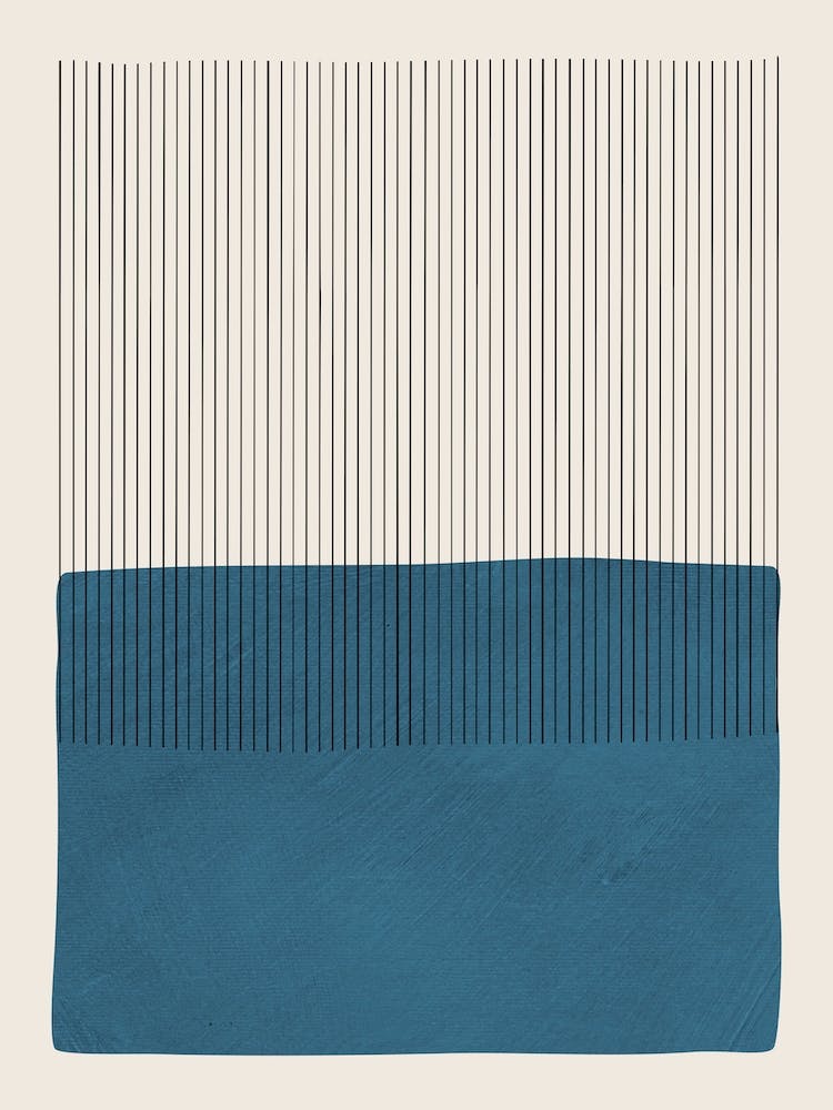 Minimalist Navy Blue Vertical Lines Art Print by Emc Design Lab – Fy!
