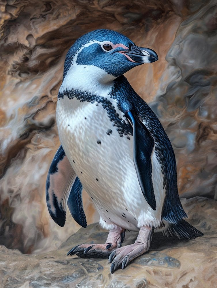 African Penguin Oamaru Blue Penguin Colony Oil Painting 2 Art Print by ...