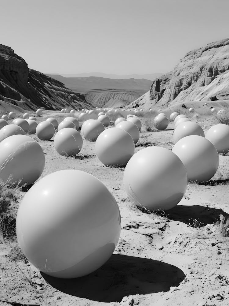 White Balls In The Desert Art Print by Monochrome Heaven – Fy!