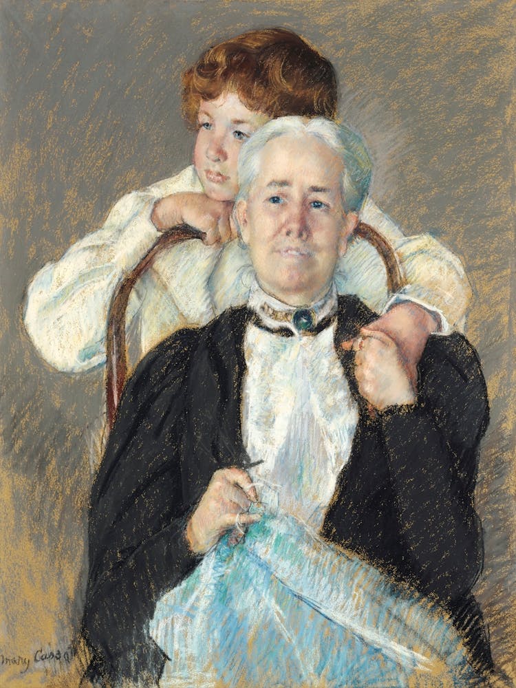 Portrait of Mrs. Cyrus J. Lawrence with her grandson R. Lawrence Oakley ...