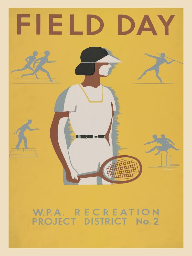 Wpa Recreation Sports Day Vintage Advert Poster Art Print by Fy ...