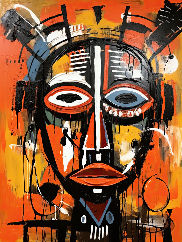 African Mask, Basquiat style Art Print by Art-Syndicate – Fy!