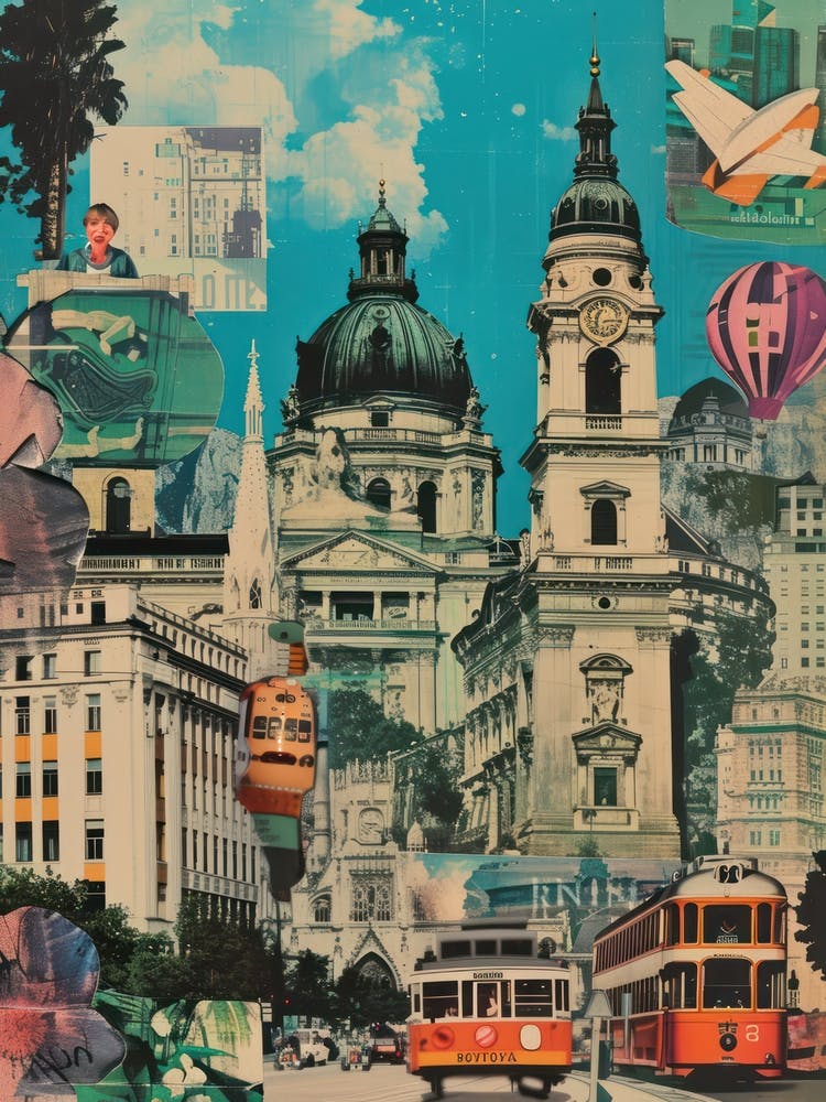 Vienna Retro Collage Style 3 Art Print by Cityscape Art Co. – Fy!