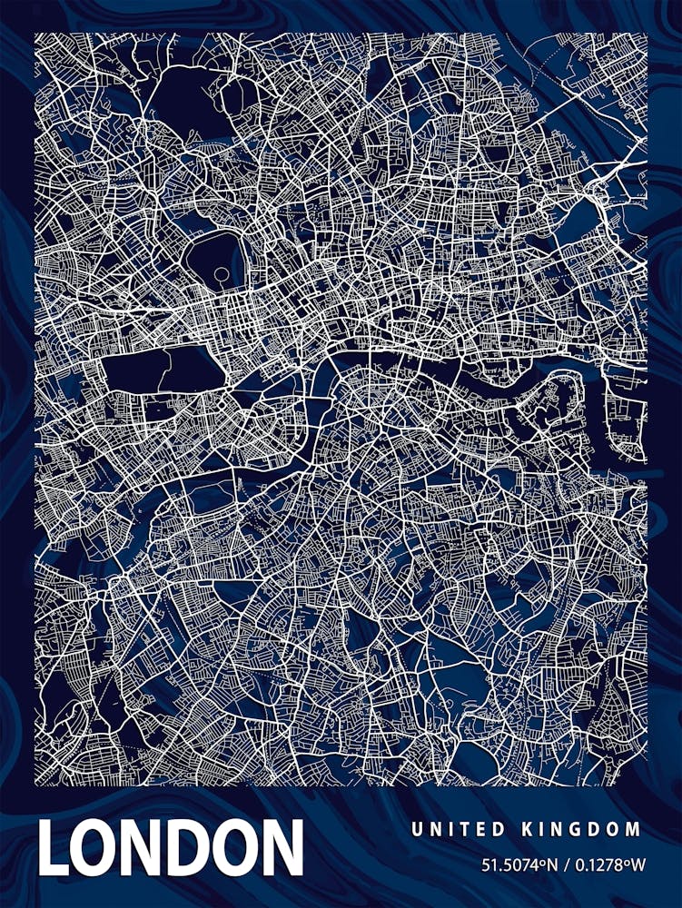 London Crocus Marble Map Art Print by Anwir – Fy!