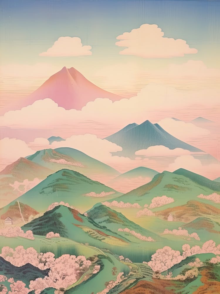Mount Haku In Ishikawa Gifu Toyama, Japanese Landscape 2 Art Print by ...
