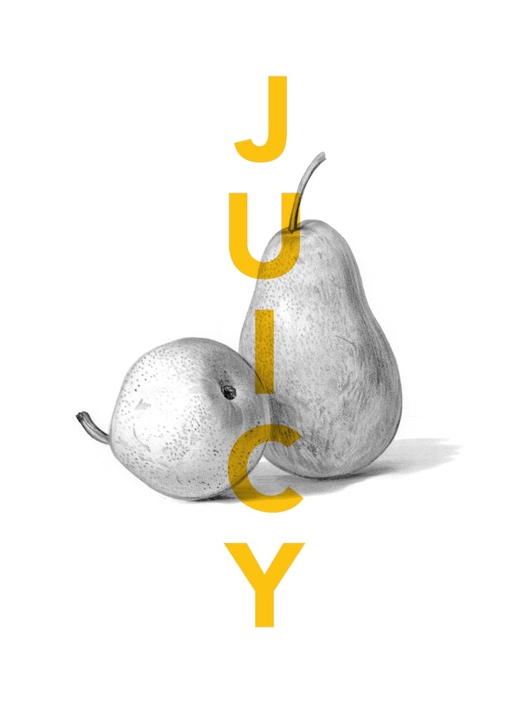 Juicy Pears typography Art Print by Rocket Jack – Fy!