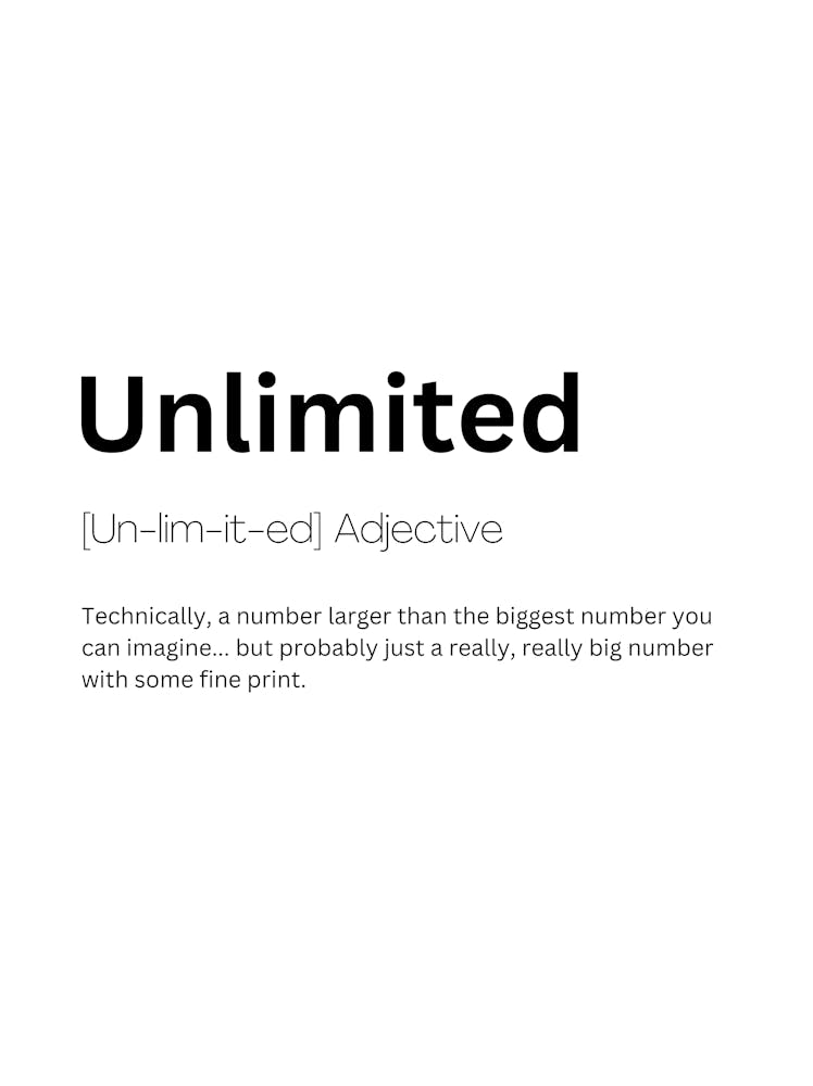 Unlimited Definition Meaning Art Print by Kaigozen – Fy!