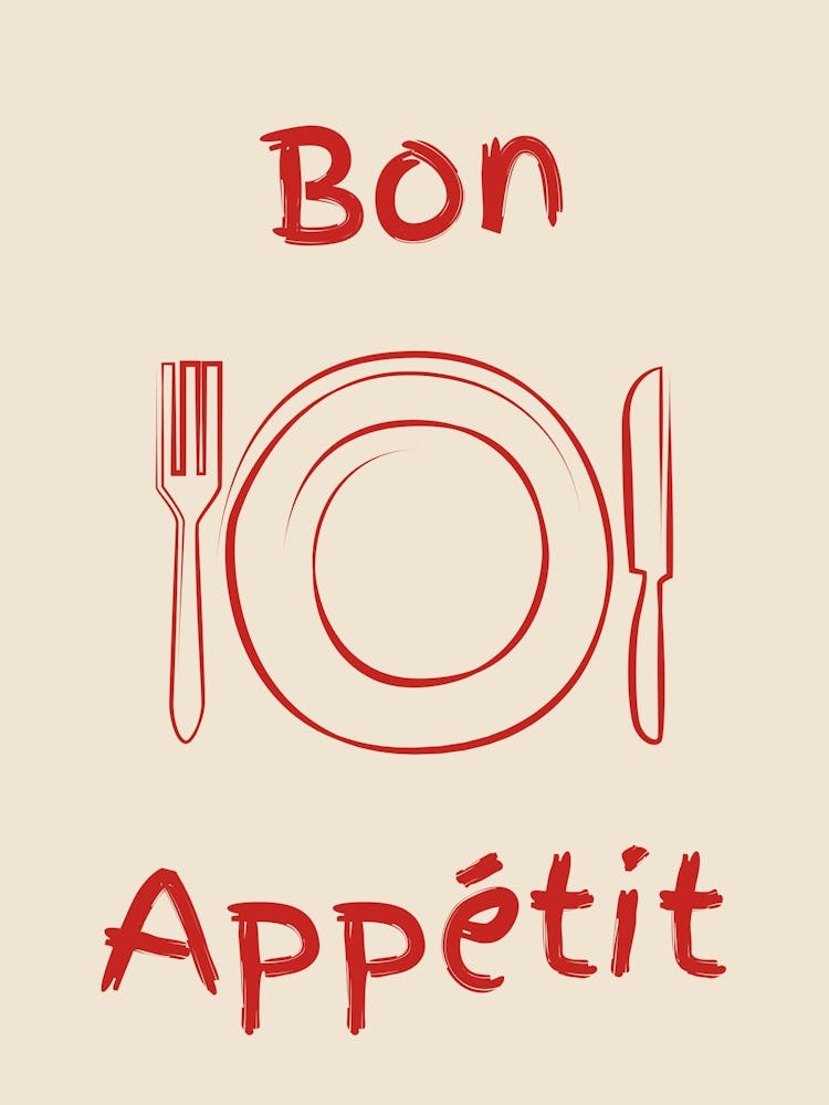 Bon Appetit Red Poster Art Print by Artful Appetite – Fy!
