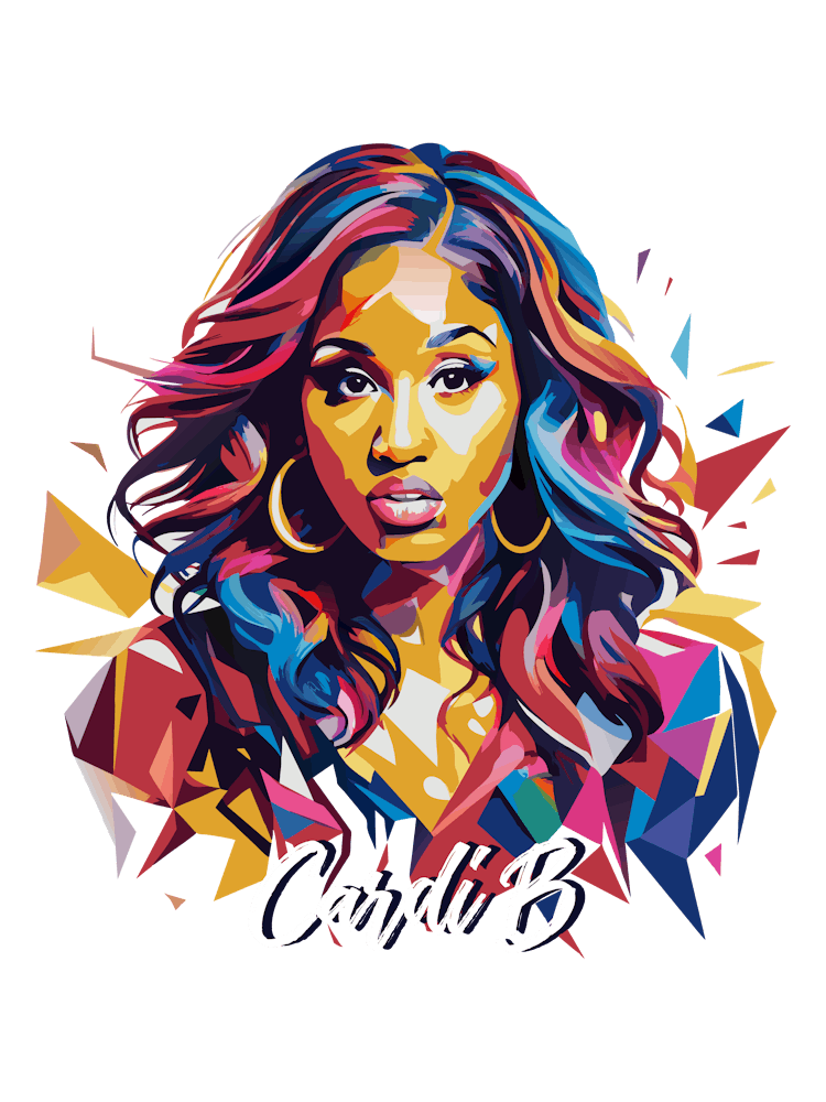 Cardi B 02 Portrait Music WPAP Pop Art Art Print by Vectorartnesia – Fy!