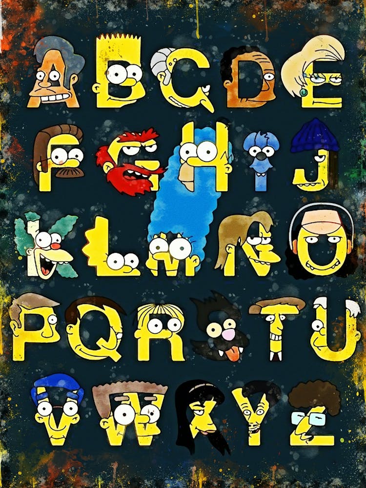 Simpsons Alphabet Art Print by buffalo bill art – Fy!
