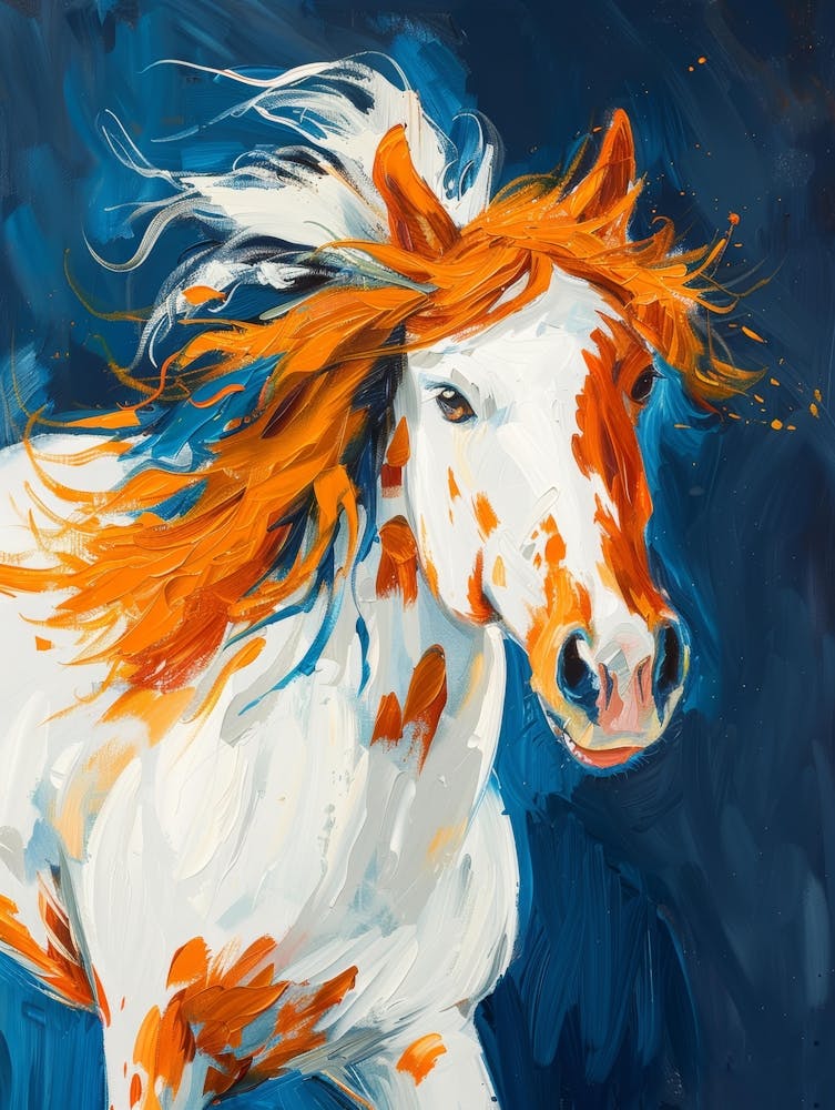 Horse With Orange Mane 1 Art Print by Moving Clouds Art – Fy!